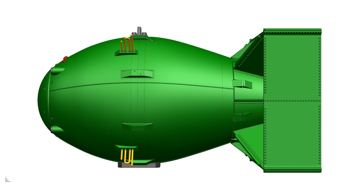 STEP 1 - Atomic Bomb_Fully Assembled - Side View - Morethan3d